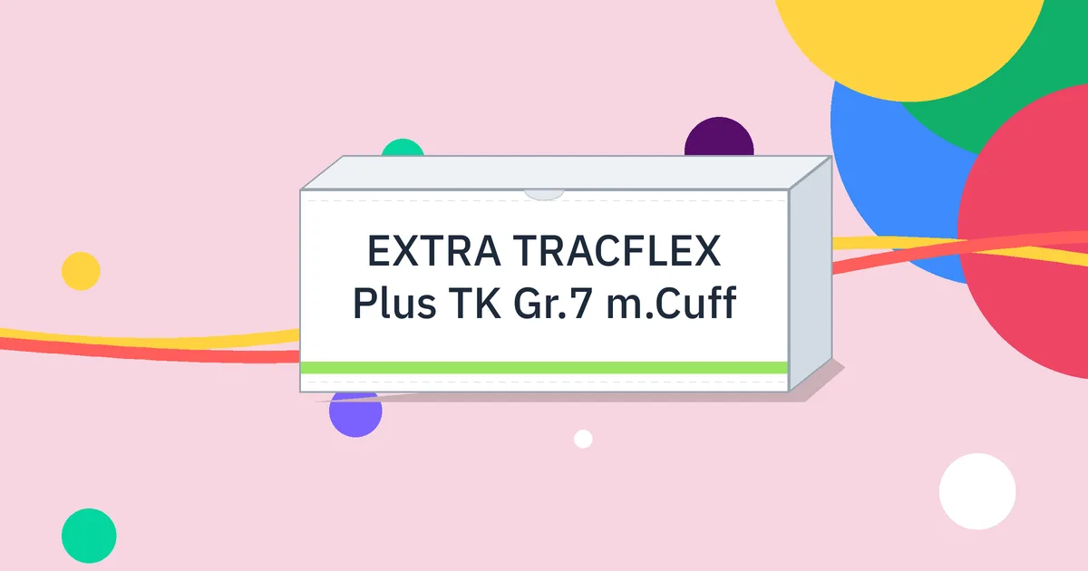 Symbolbild: Packung mit der Aufschrift EXTRA TRACFLEX Plus TK Gr.7 m.Cuff (PZN 20222837) – Verfügbarkeit und Bezug in Apotheken in Frankfurt am Main