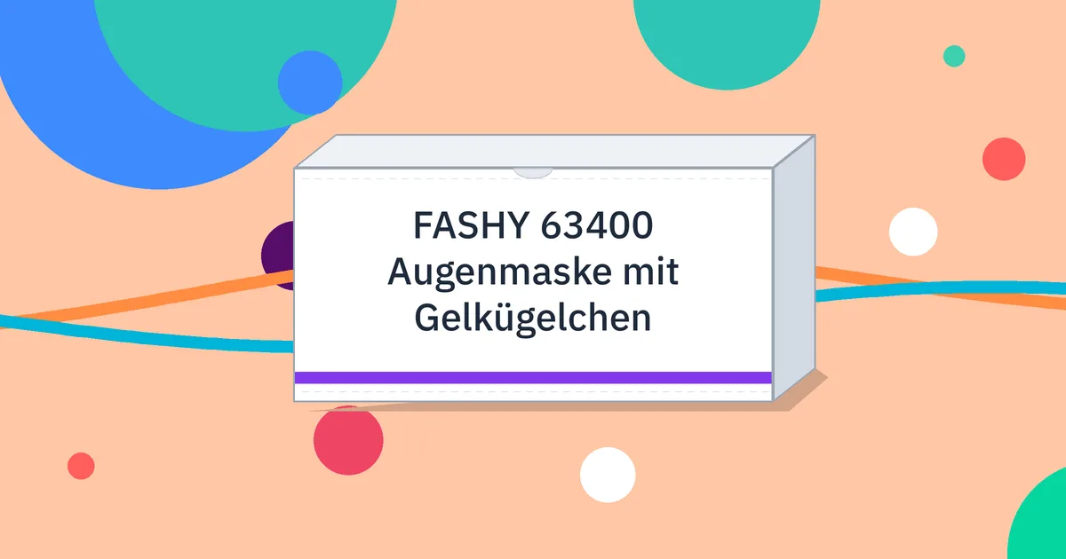 Symbolbild: Packung mit der Aufschrift FASHY 63400 Augenmaske mit Gelkügelchen (PZN 13157660) – Verfügbarkeit und Bezug in Apotheken in Frankfurt am Main