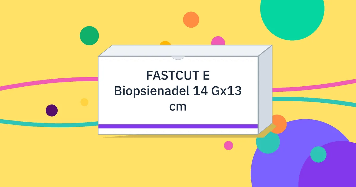 Symbolbild: Packung mit der Aufschrift FASTCUT E Biopsienadel 14 Gx13 cm (PZN 16922380) – Verfügbarkeit und Bezug in Apotheken in Frankfurt am Main