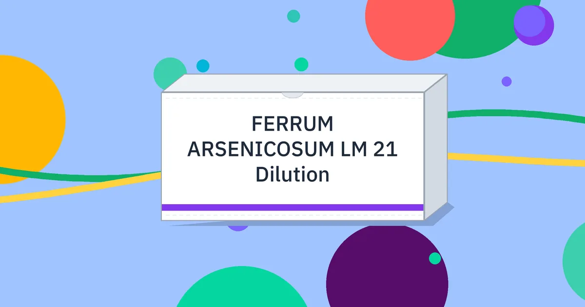 Symbolbild: Packung mit der Aufschrift FERRUM ARSENICOSUM LM 21 Dilution (PZN 12847629) – Verfügbarkeit und Bezug in Apotheken in Frankfurt am Main