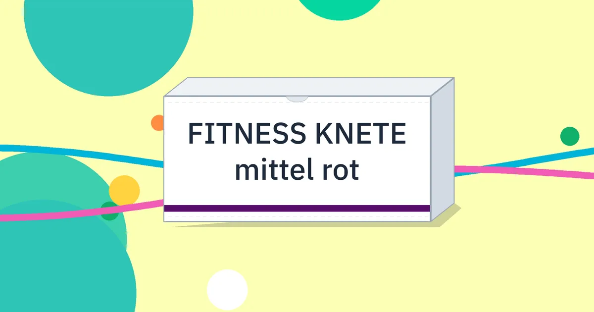 Symbolbild: Packung mit der Aufschrift FITNESS KNETE mittel rot (PZN 16349621) – Verfügbarkeit und Bezug in Apotheken in Frankfurt am Main