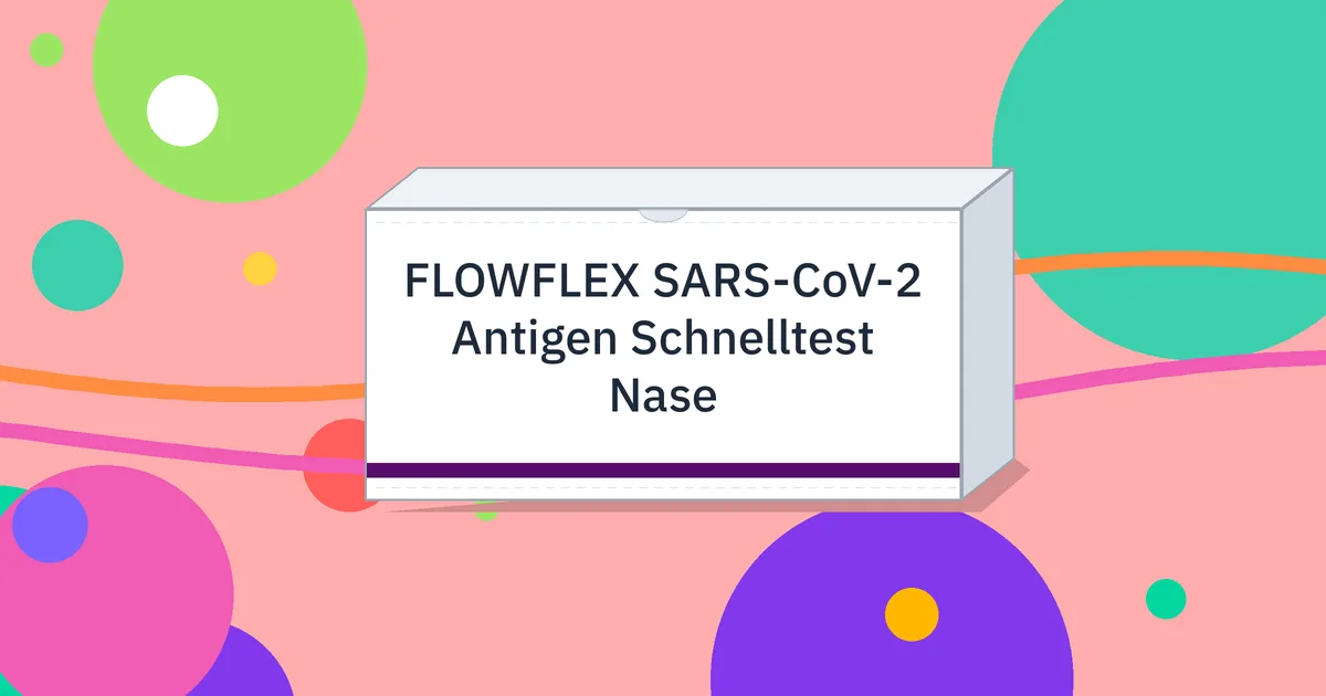 Symbolbild: Packung mit der Aufschrift FLOWFLEX SARS-CoV-2 Antigen Schnelltest Nase (PZN 19205578) – Verfügbarkeit und Bezug in Apotheken in Frankfurt am Main