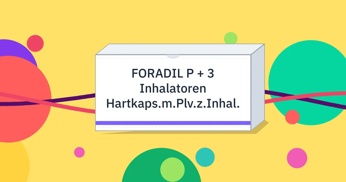 Symbolbild: Packung mit der Aufschrift FORADIL P + 3 Inhalatoren Hartkaps.m.Plv.z.Inhal. (PZN 15530353) – Verfügbarkeit und Bezug in Apotheken in Frankfurt am Main