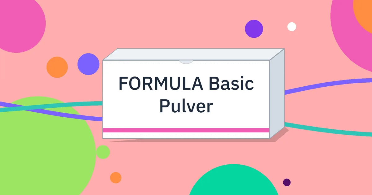 Symbolbild: Packung mit der Aufschrift FORMULA Basic Pulver (PZN 03552591) – Verfügbarkeit und Bezug in Apotheken in Frankfurt am Main