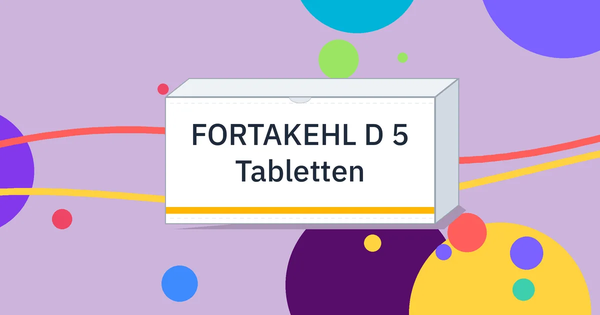 Symbolbild: Packung mit der Aufschrift FORTAKEHL D 5 Tabletten (PZN 04413325) – Verfügbarkeit und Bezug in Apotheken in Frankfurt am Main