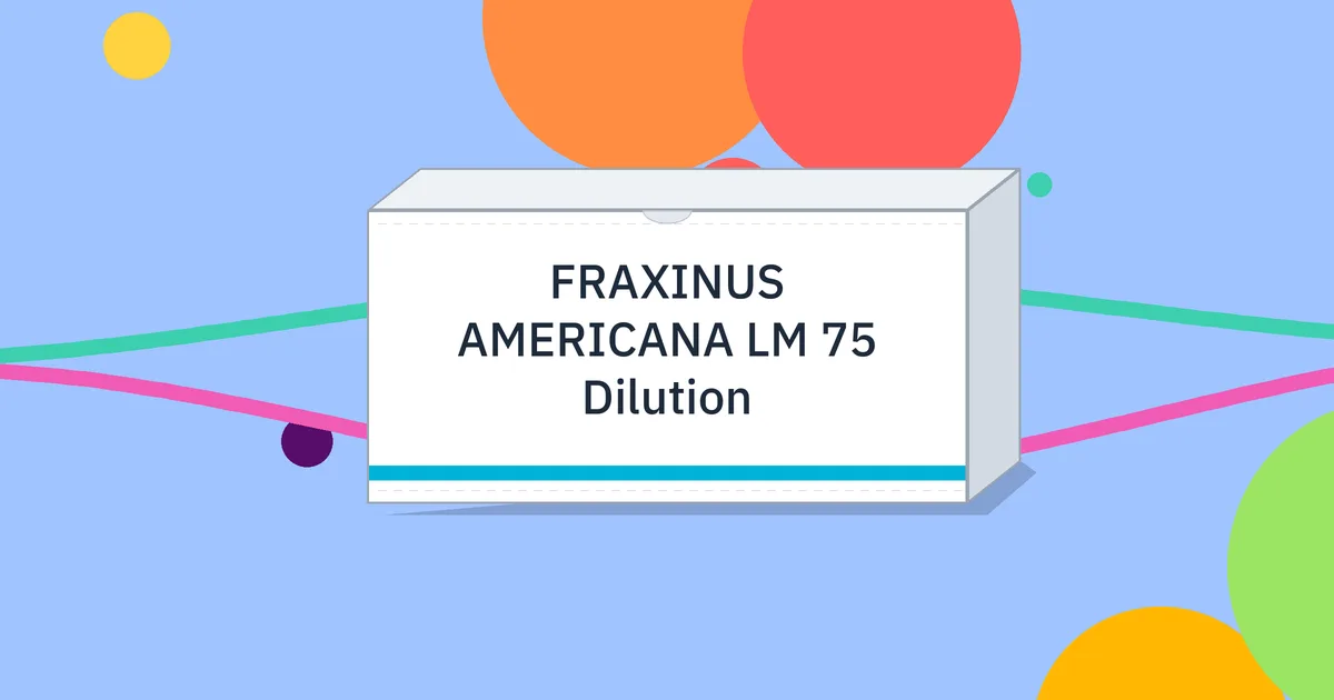 Symbolbild: Packung mit der Aufschrift FRAXINUS AMERICANA LM 75 Dilution (PZN 13491821) – Verfügbarkeit und Bezug in Apotheken in Frankfurt am Main