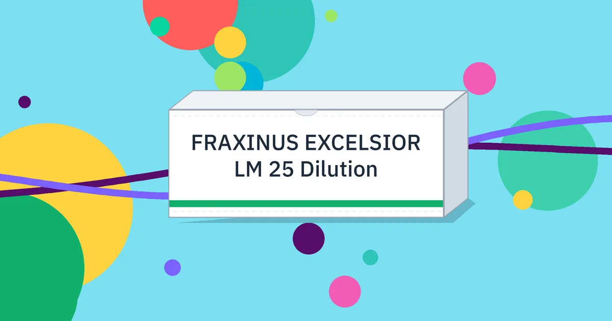 Symbolbild: Packung mit der Aufschrift FRAXINUS EXCELSIOR LM 25 Dilution (PZN 13492163) – Verfügbarkeit und Bezug in Apotheken in Frankfurt am Main