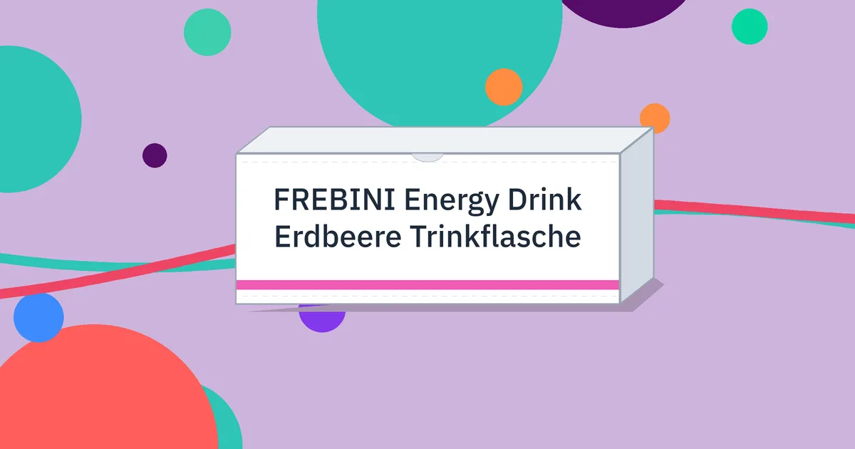 Symbolbild: Packung mit der Aufschrift FREBINI Energy Drink Erdbeere Trinkflasche (PZN 00063816) – Verfügbarkeit und Bezug in Apotheken in Frankfurt am Main