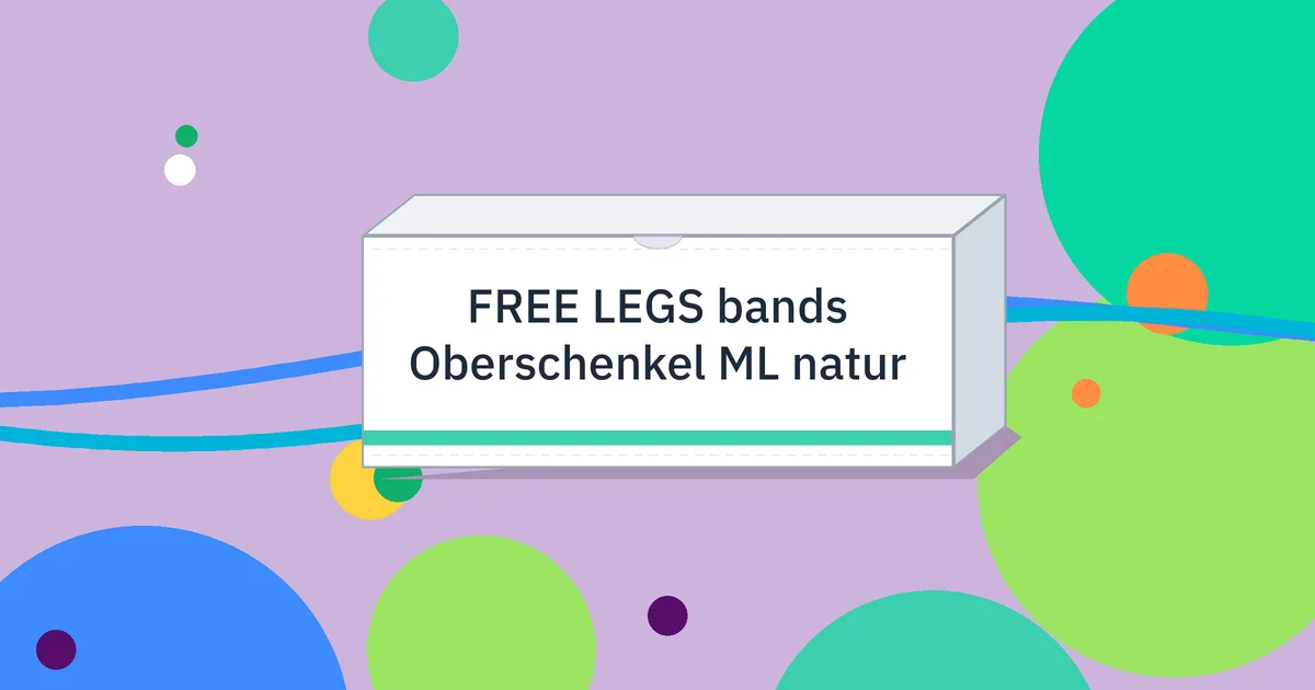 Symbolbild: Packung mit der Aufschrift FREE LEGS bands Oberschenkel ML natur (PZN 16175351) – Verfügbarkeit und Bezug in Apotheken in Frankfurt am Main