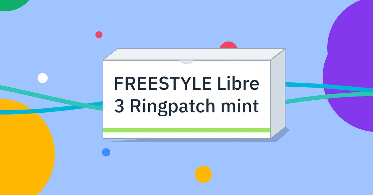 Symbolbild: Packung mit der Aufschrift FREESTYLE Libre 3 Ringpatch mint (PZN 19865056) – Verfügbarkeit und Bezug in Apotheken in Frankfurt am Main