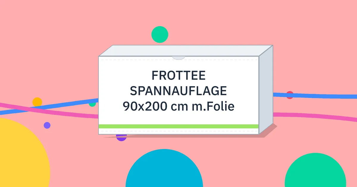 Symbolbild: Packung mit der Aufschrift FROTTEE SPANNAUFLAGE 90x200 cm m.Folie (PZN 07662023) – Verfügbarkeit und Bezug in Apotheken in Frankfurt am Main