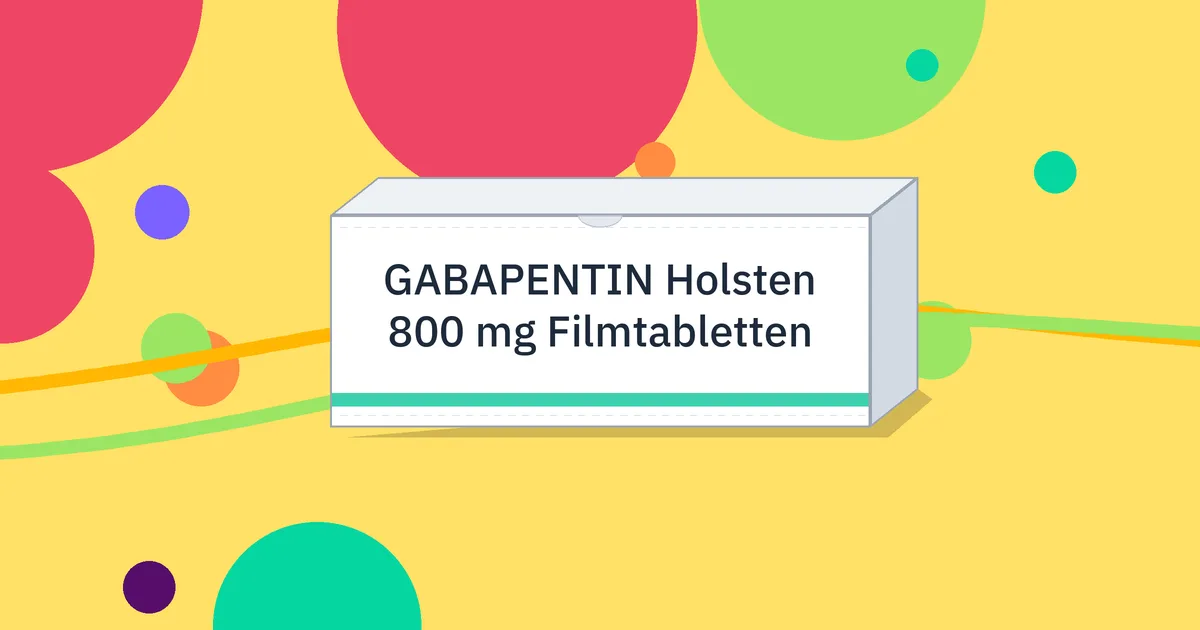 Symbolbild: Packung mit der Aufschrift GABAPENTIN Holsten 800 mg Filmtabletten (PZN 13248322) – Verfügbarkeit und Bezug in Apotheken in Frankfurt am Main