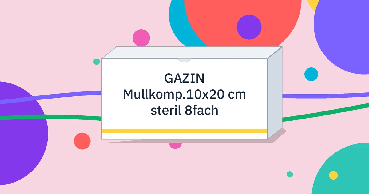 Symbolbild: Packung mit der Aufschrift GAZIN Mullkomp.10x20 cm steril 8fach (PZN 19700912) – Verfügbarkeit und Bezug in Apotheken in Frankfurt am Main