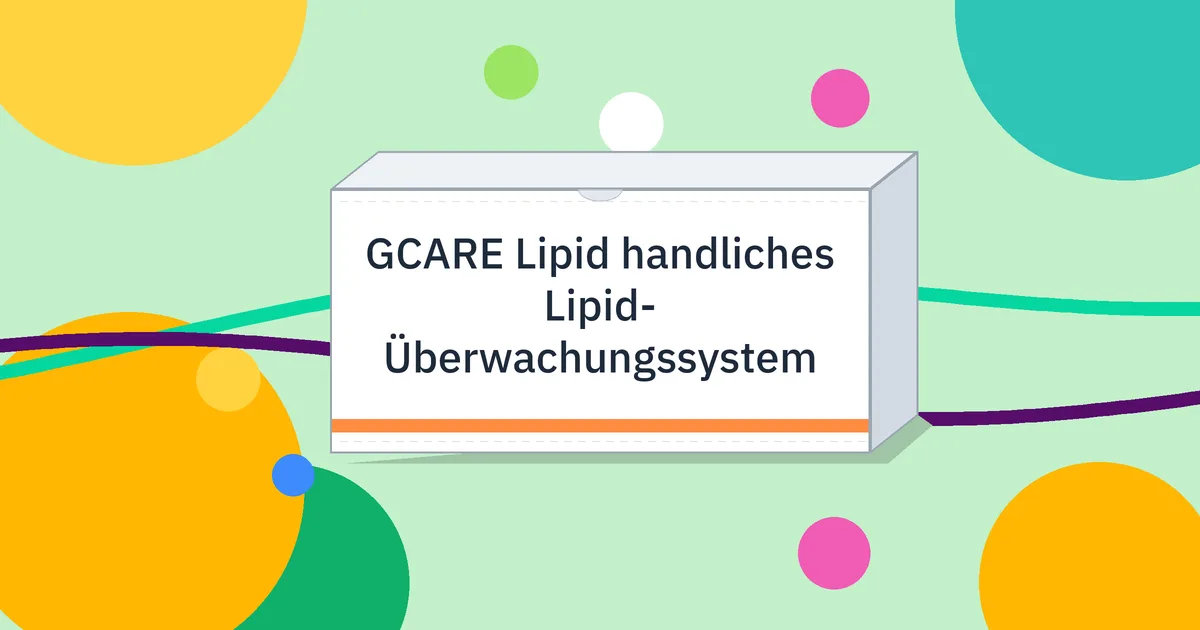 Symbolbild: Packung mit der Aufschrift GCARE Lipid handliches Lipid-Überwachungssystem (PZN 19512576) – Verfügbarkeit und Bezug in Apotheken in Frankfurt am Main