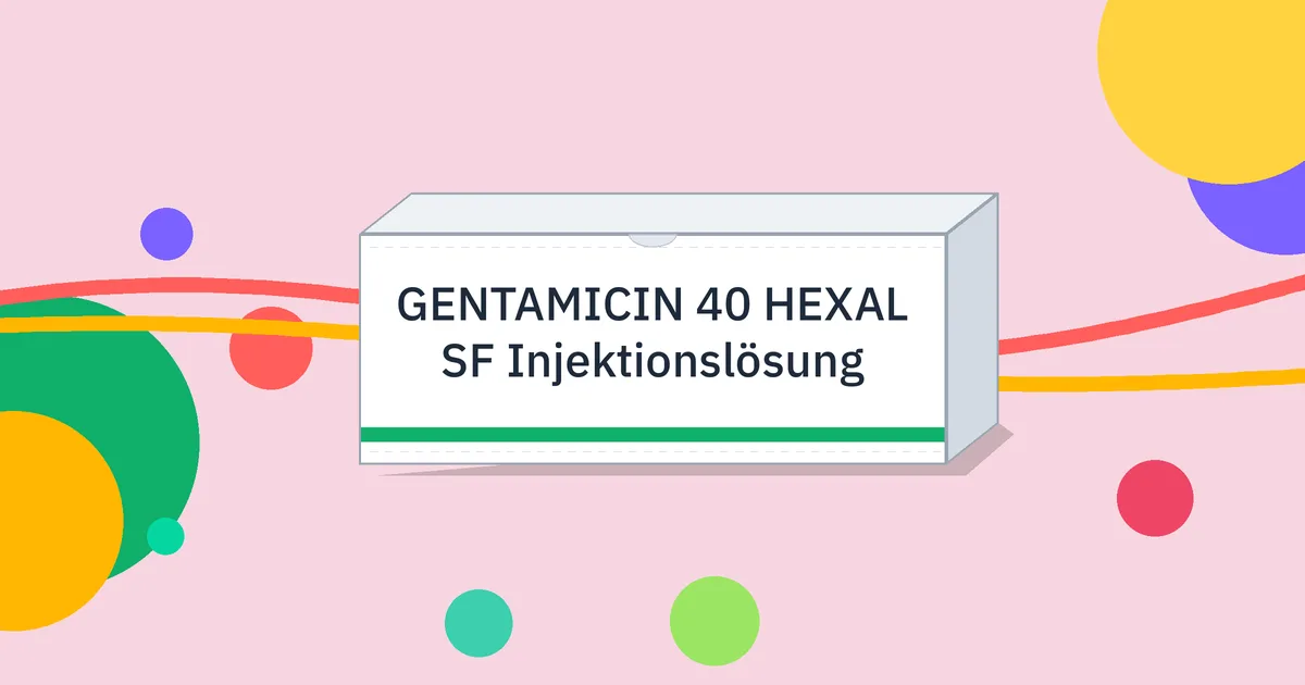Symbolbild: Packung mit der Aufschrift GENTAMICIN 40 HEXAL SF Injektionslösung (PZN 06334417) – Verfügbarkeit und Bezug in Apotheken in Frankfurt am Main