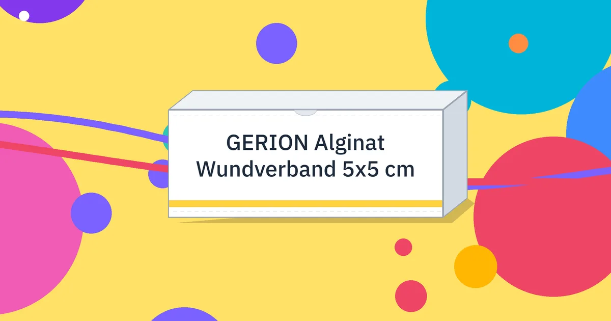 Symbolbild: Packung mit der Aufschrift GERION Alginat Wundverband 5x5 cm (PZN 19247111) – Verfügbarkeit und Bezug in Apotheken in Frankfurt am Main