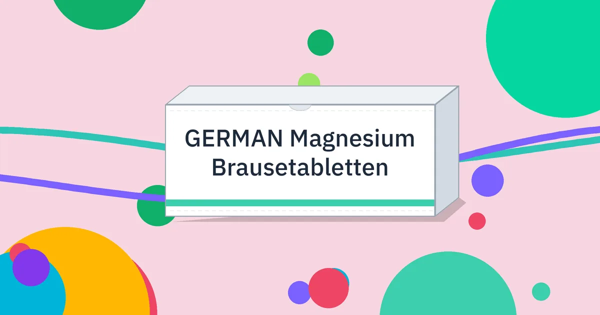 Symbolbild: Packung mit der Aufschrift GERMAN Magnesium Brausetabletten (PZN 11579517) – Verfügbarkeit und Bezug in Apotheken in Frankfurt am Main