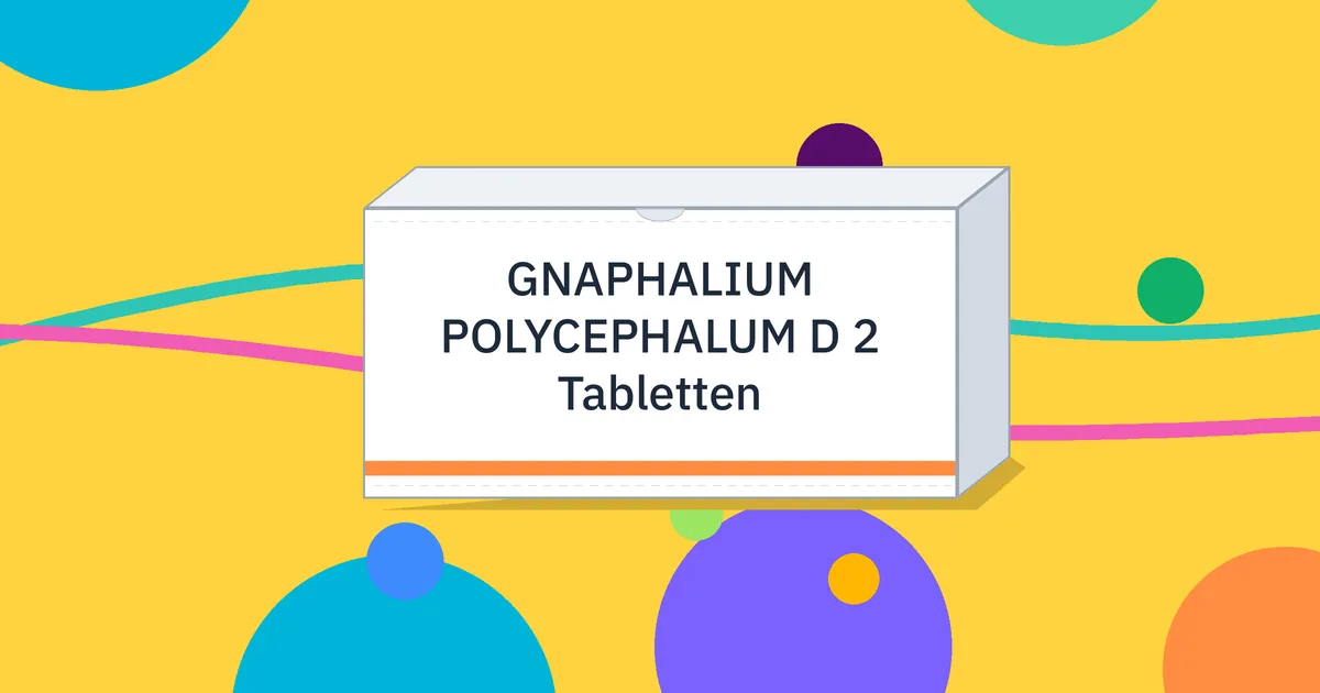 Symbolbild: Packung mit der Aufschrift GNAPHALIUM POLYCEPHALUM D 2 Tabletten (PZN 02899536) – Verfügbarkeit und Bezug in Apotheken in Frankfurt am Main