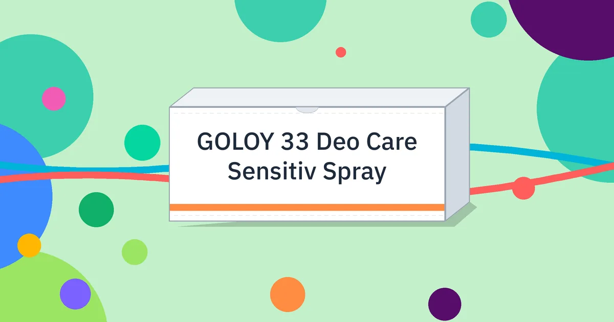 Symbolbild: Packung mit der Aufschrift GOLOY 33 Deo Care Sensitiv Spray (PZN 02426275) – Verfügbarkeit und Bezug in Apotheken in Frankfurt am Main