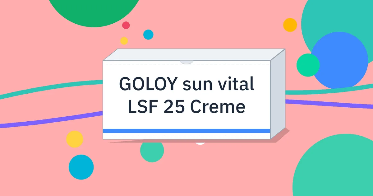 Symbolbild: Packung mit der Aufschrift GOLOY sun vital LSF 25 Creme (PZN 16764662) – Verfügbarkeit und Bezug in Apotheken in Frankfurt am Main