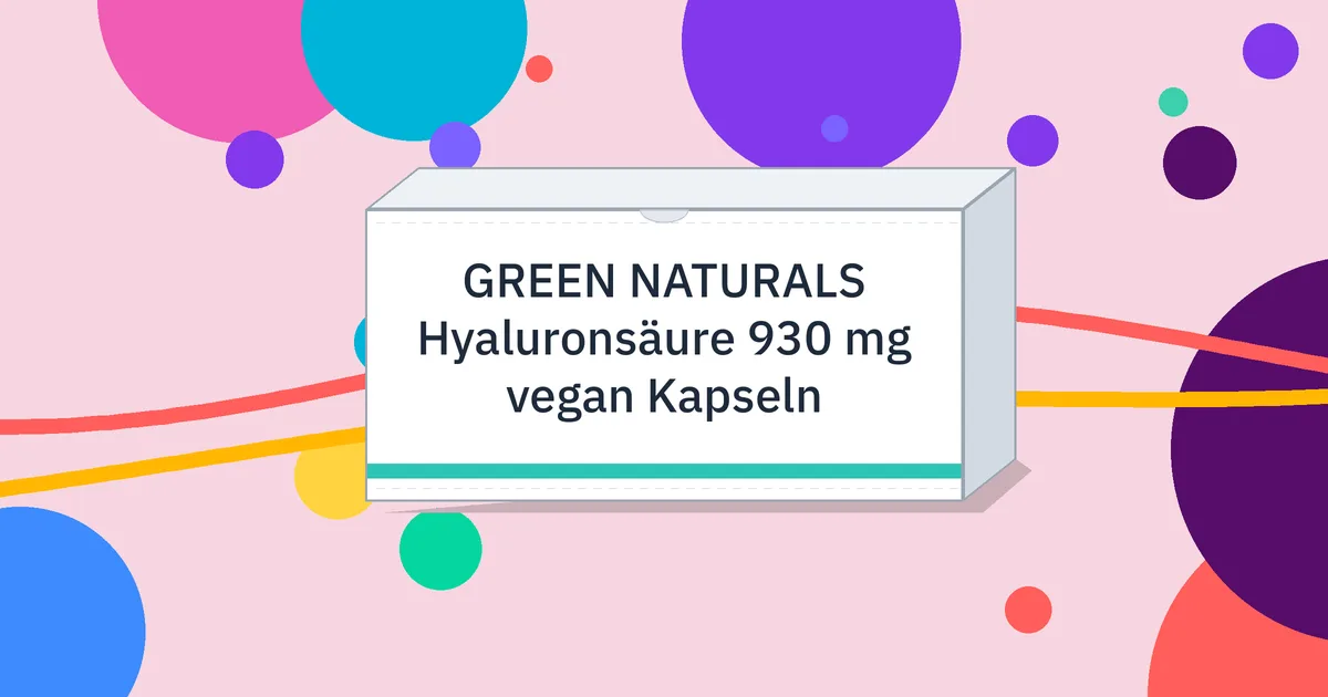Symbolbild: Packung mit der Aufschrift GREEN NATURALS Hyaluronsäure 930 mg vegan Kapseln (PZN 19688737) – Verfügbarkeit und Bezug in Apotheken in Frankfurt am Main