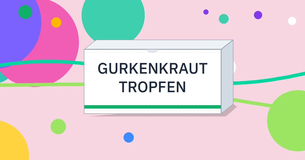 Symbolbild: Packung mit der Aufschrift GURKENKRAUT TROPFEN (PZN 14282864) – Verfügbarkeit und Bezug in Apotheken in Frankfurt am Main