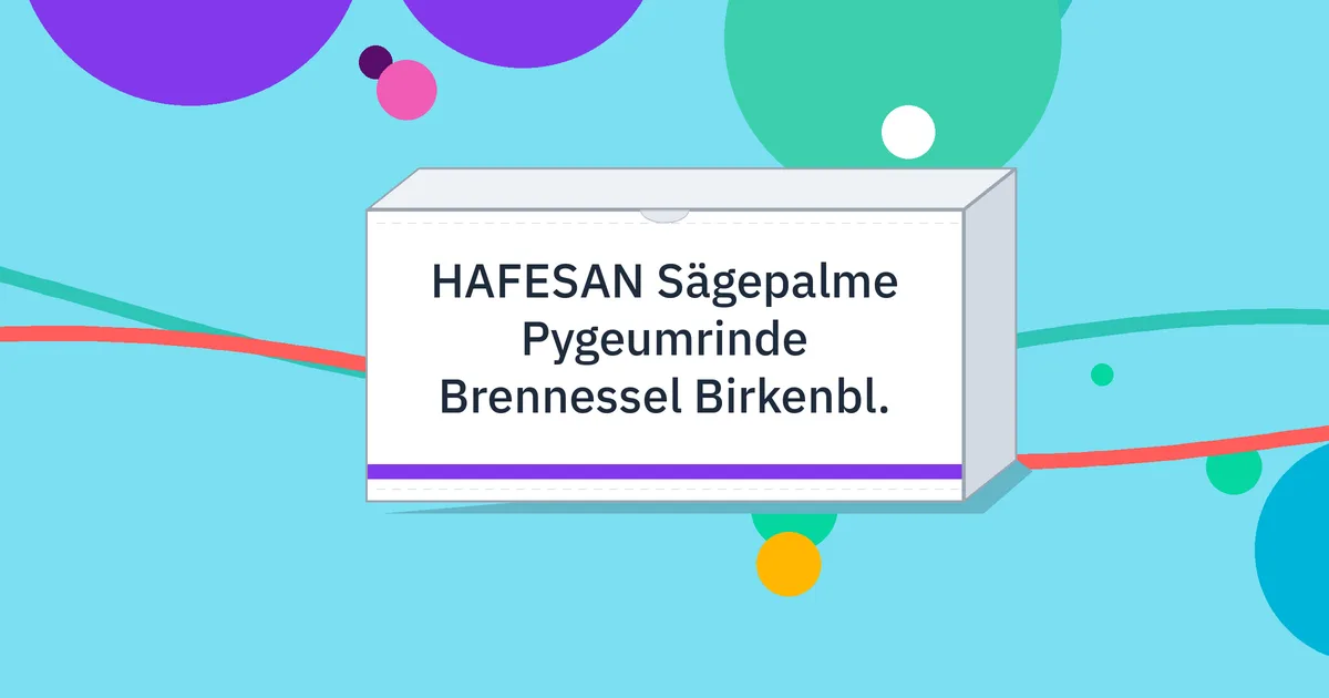 Symbolbild: Packung mit der Aufschrift HAFESAN Sägepalme Pygeumrinde Brennessel Birkenbl. (PZN 06139029) – Verfügbarkeit und Bezug in Apotheken in Frankfurt am Main