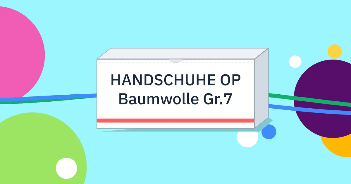 Symbolbild: Packung mit der Aufschrift HANDSCHUHE OP Baumwolle Gr.7 (PZN 03401225) – Verfügbarkeit und Bezug in Apotheken in Frankfurt am Main