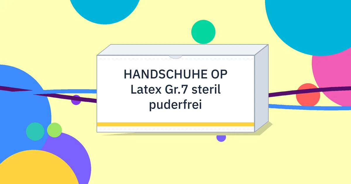 Symbolbild: Packung mit der Aufschrift HANDSCHUHE OP Latex Gr.7 steril puderfrei (PZN 01343802) – Verfügbarkeit und Bezug in Apotheken in Frankfurt am Main