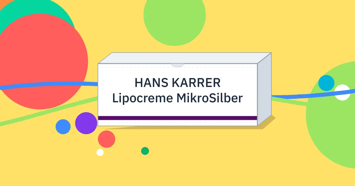 Symbolbild: Packung mit der Aufschrift HANS KARRER Lipocreme MikroSilber (PZN 06789572) – Verfügbarkeit und Bezug in Apotheken in Frankfurt am Main