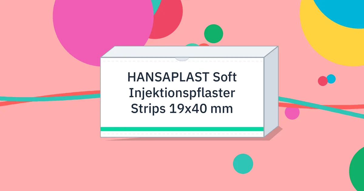 Symbolbild: Packung mit der Aufschrift HANSAPLAST Soft Injektionspflaster Strips 19x40 mm (PZN 14284426) – Verfügbarkeit und Bezug in Apotheken in Frankfurt am Main