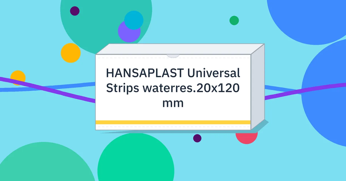 Symbolbild: Packung mit der Aufschrift HANSAPLAST Universal Strips waterres.20x120 mm (PZN 14284538) – Verfügbarkeit und Bezug in Apotheken in Frankfurt am Main