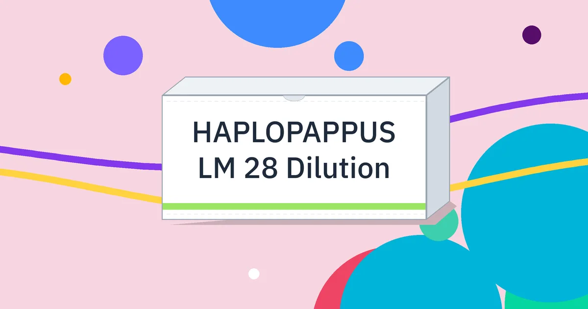 Symbolbild: Packung mit der Aufschrift HAPLOPAPPUS LM 28 Dilution (PZN 12885067) – Verfügbarkeit und Bezug in Apotheken in Frankfurt am Main