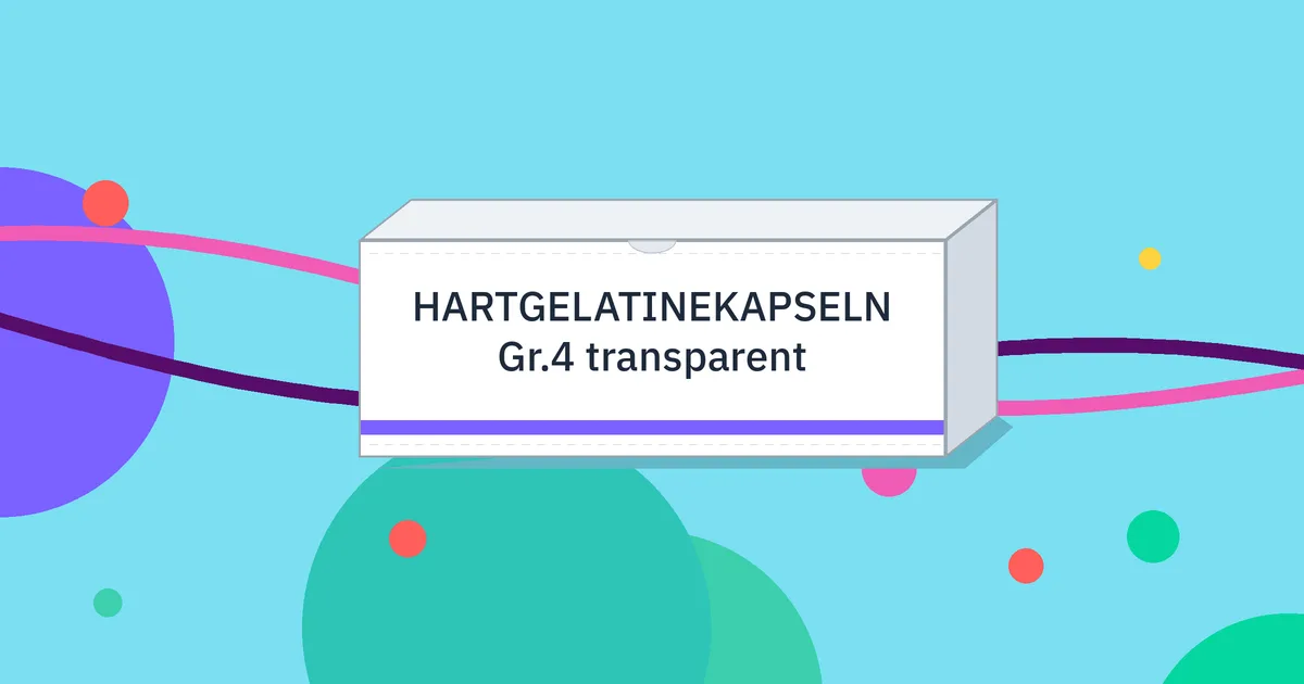 Symbolbild: Packung mit der Aufschrift HARTGELATINEKAPSELN Gr.4 transparent (PZN 18770508) – Verfügbarkeit und Bezug in Apotheken in Frankfurt am Main