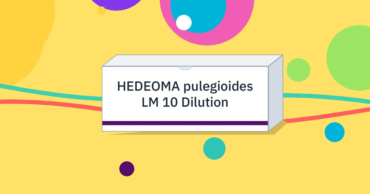 Symbolbild: Packung mit der Aufschrift HEDEOMA pulegioides LM 10 Dilution (PZN 13551138) – Verfügbarkeit und Bezug in Apotheken in Frankfurt am Main