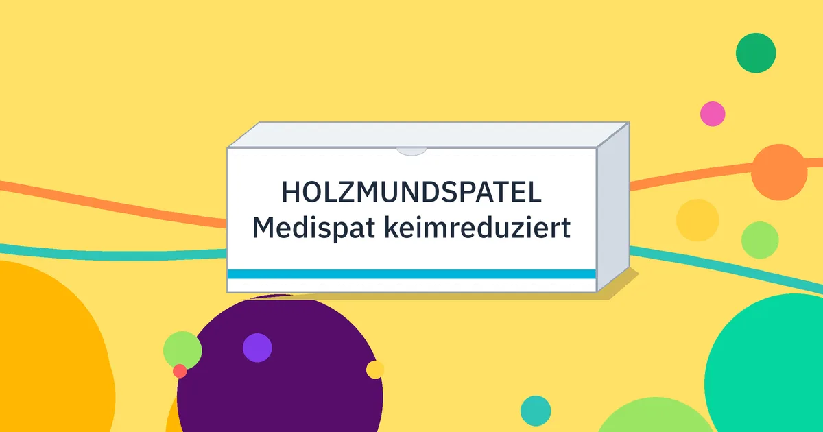 Symbolbild: Packung mit der Aufschrift HOLZMUNDSPATEL Medispat keimreduziert (PZN 05956424) – Verfügbarkeit und Bezug in Apotheken in Frankfurt am Main