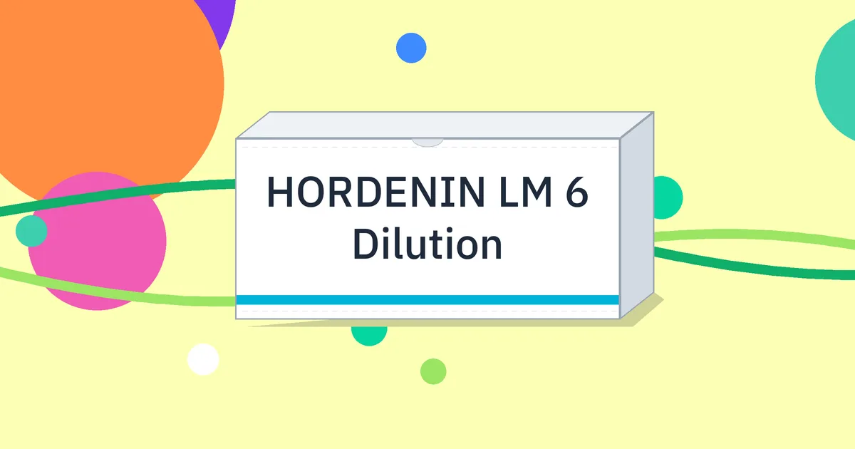 Symbolbild: Packung mit der Aufschrift HORDENIN LM 6 Dilution (PZN 13555260) – Verfügbarkeit und Bezug in Apotheken in Frankfurt am Main