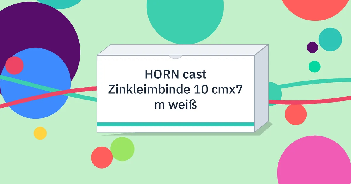 Symbolbild: Packung mit der Aufschrift HORN cast Zinkleimbinde 10 cmx7 m weiß (PZN 03648167) – Verfügbarkeit und Bezug in Apotheken in Frankfurt am Main