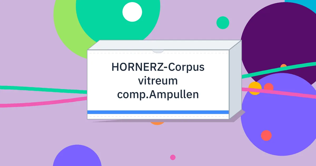 Symbolbild: Packung mit der Aufschrift HORNERZ-Corpus vitreum comp.Ampullen (PZN 01751599) – Verfügbarkeit und Bezug in Apotheken in Frankfurt am Main