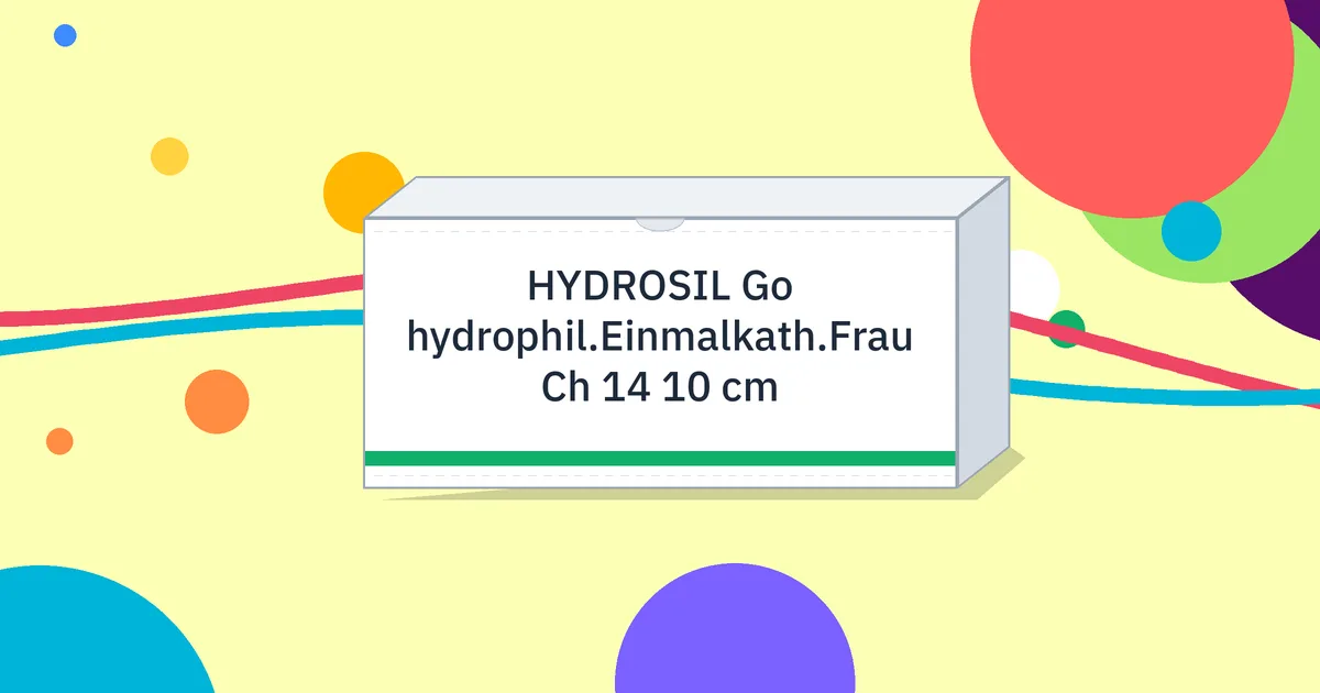 Symbolbild: Packung mit der Aufschrift HYDROSIL Go hydrophil.Einmalkath.Frau Ch 14 10 cm (PZN 11668675) – Verfügbarkeit und Bezug in Apotheken in Frankfurt am Main
