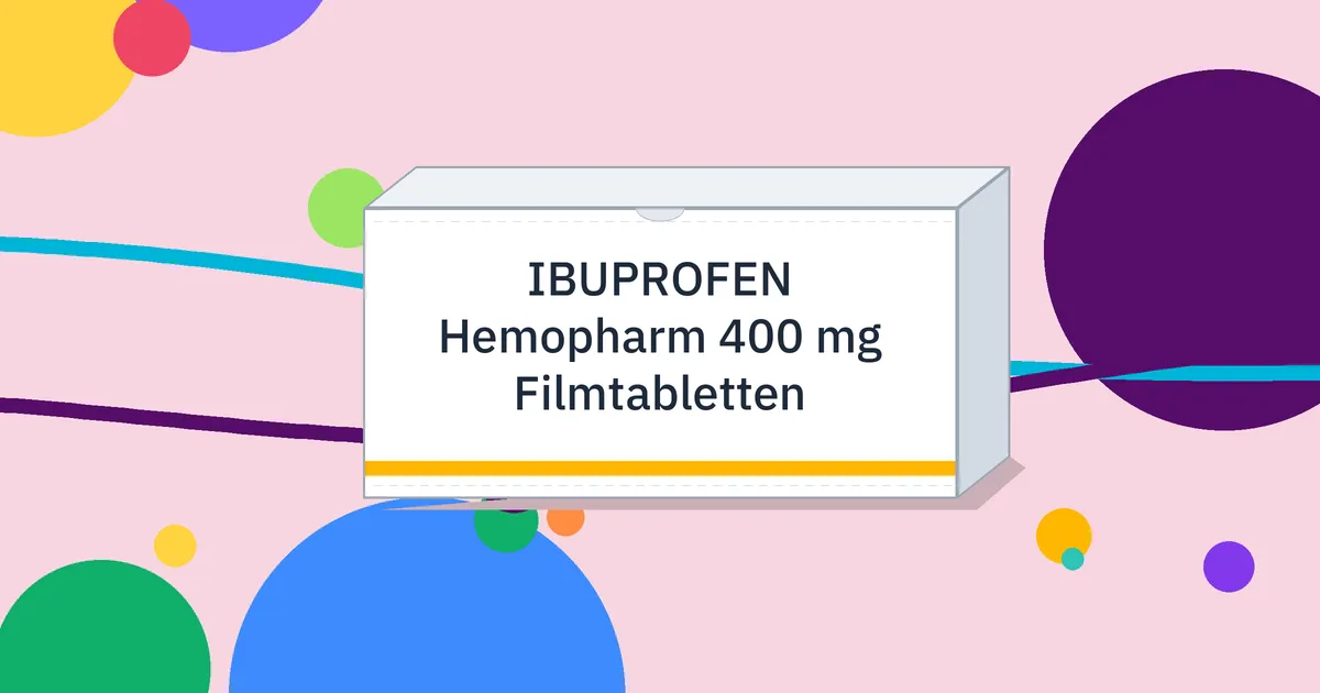 Symbolbild: Packung mit der Aufschrift IBUPROFEN Hemopharm 400 mg Filmtabletten (PZN 07411048) – Verfügbarkeit und Bezug in Apotheken in Frankfurt am Main