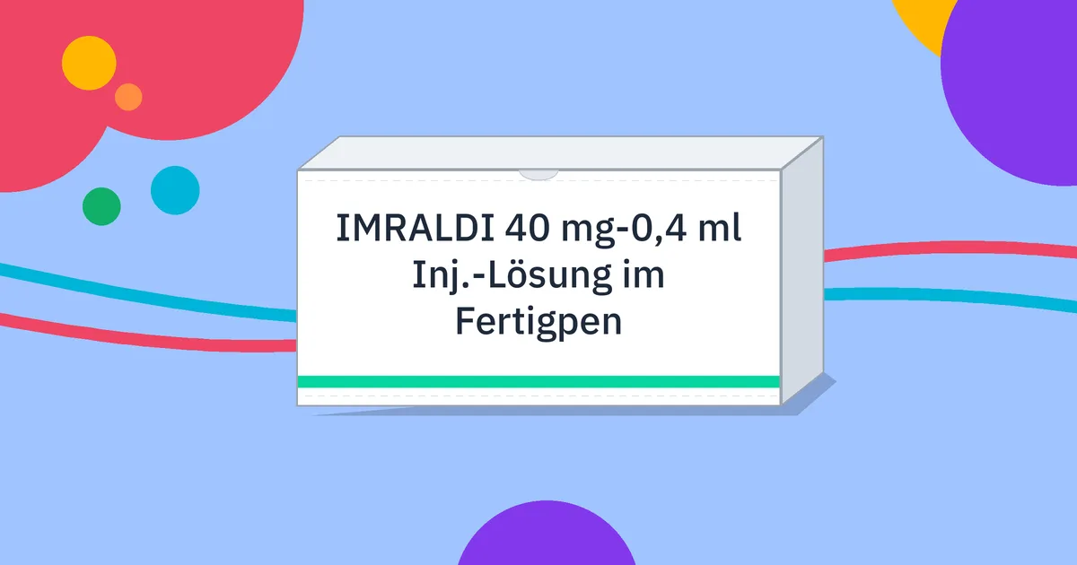 Symbolbild: Packung mit der Aufschrift IMRALDI 40 mg-0,4 ml Inj.-Lösung im Fertigpen (PZN 18763307) – Verfügbarkeit und Bezug in Apotheken in Frankfurt am Main
