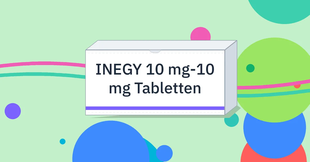 Symbolbild: Packung mit der Aufschrift INEGY 10 mg-10 mg Tabletten (PZN 15257880) – Verfügbarkeit und Bezug in Apotheken in Frankfurt am Main