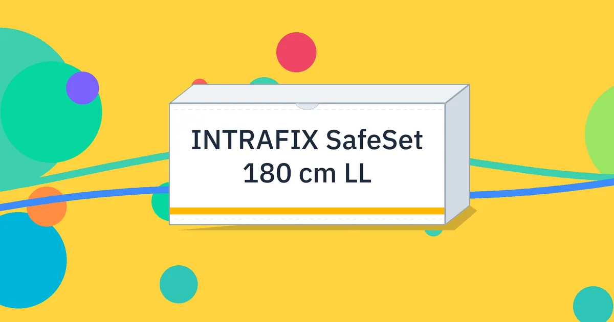 Symbolbild: Packung mit der Aufschrift INTRAFIX SafeSet 180 cm LL (PZN 18202164) – Verfügbarkeit und Bezug in Apotheken in Frankfurt am Main