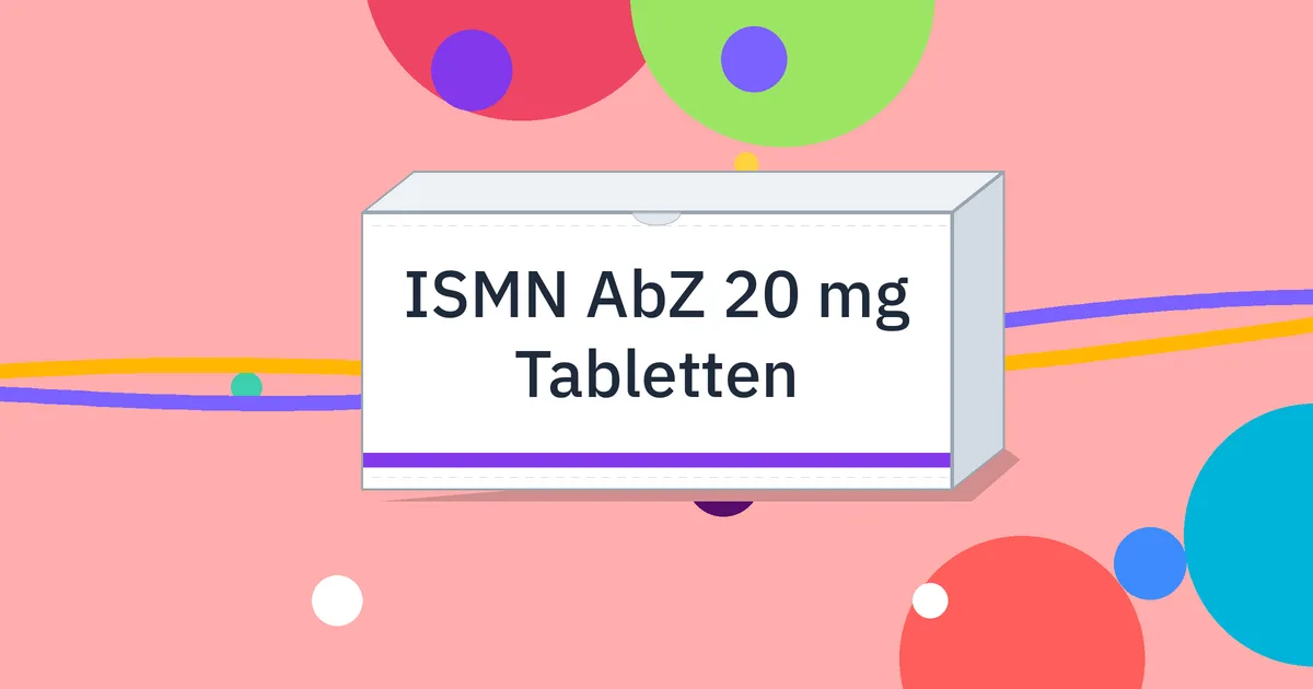 Symbolbild: Packung mit der Aufschrift ISMN AbZ 20 mg Tabletten (PZN 08494119) – Verfügbarkeit und Bezug in Apotheken in Frankfurt am Main