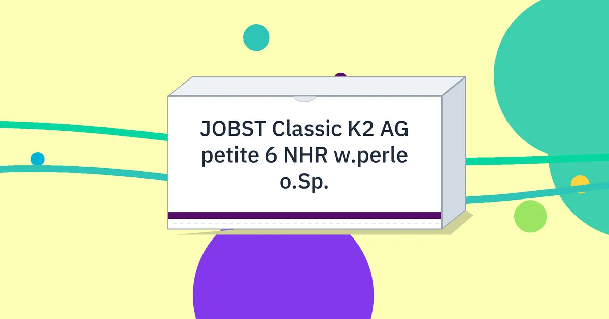 Symbolbild: Packung mit der Aufschrift JOBST Classic K2 AG petite 6 NHR w.perle o.Sp. (PZN 11273959) – Verfügbarkeit und Bezug in Apotheken in Frankfurt am Main