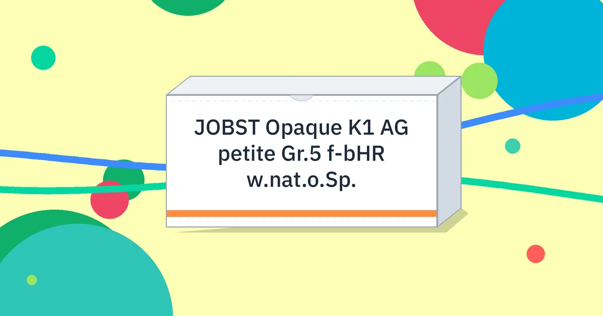 Symbolbild: Packung mit der Aufschrift JOBST Opaque K1 AG petite Gr.5 f-bHR w.nat.o.Sp. (PZN 13087787) – Verfügbarkeit und Bezug in Apotheken in Frankfurt am Main