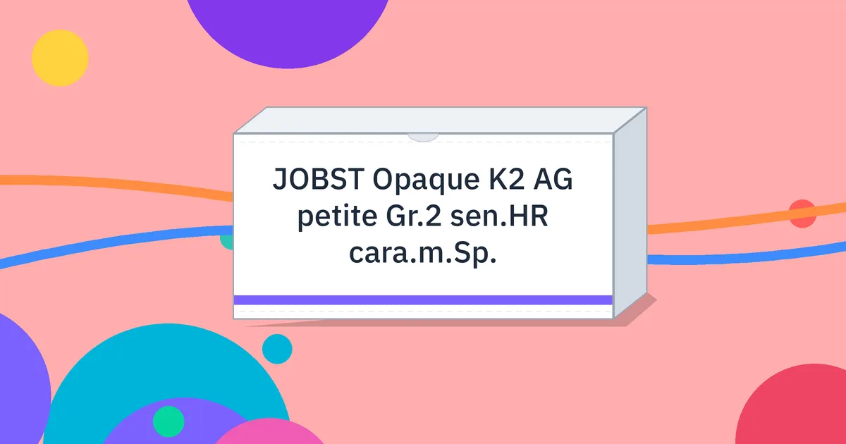 Symbolbild: Packung mit der Aufschrift JOBST Opaque K2 AG petite Gr.2 sen.HR cara.m.Sp. (PZN 12142366) – Verfügbarkeit und Bezug in Apotheken in Frankfurt am Main