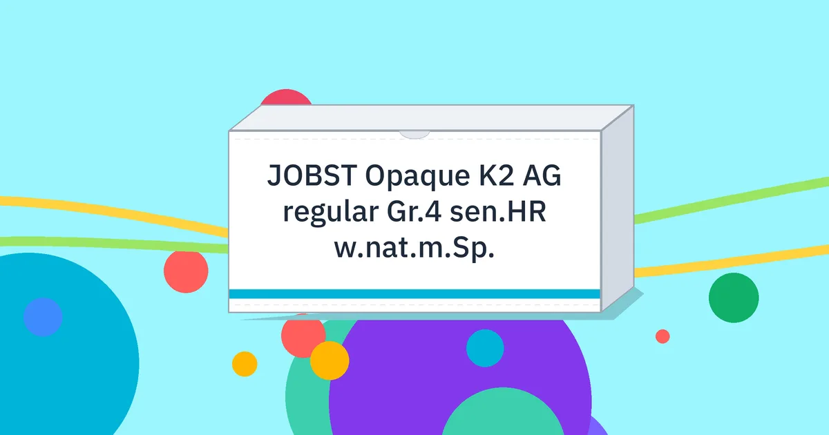 Symbolbild: Packung mit der Aufschrift JOBST Opaque K2 AG regular Gr.4 sen.HR w.nat.m.Sp. (PZN 11254548) – Verfügbarkeit und Bezug in Apotheken in Frankfurt am Main