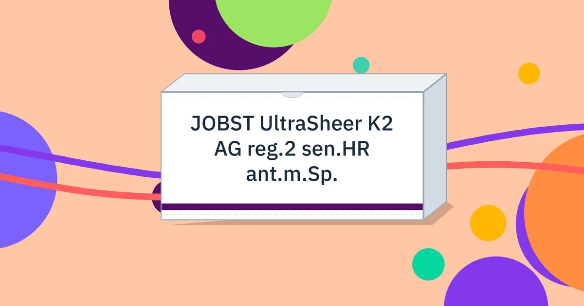 Symbolbild: Packung mit der Aufschrift JOBST UltraSheer K2 AG reg.2 sen.HR ant.m.Sp. (PZN 13144640) – Verfügbarkeit und Bezug in Apotheken in Frankfurt am Main